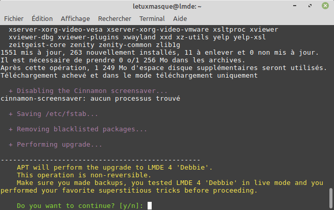 Comment mettre à niveau vers LMDE 4 "Debbie" ? | Numétopia