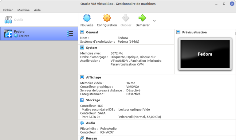 Comment installer Fedora dans Virtualbox - Numétopia